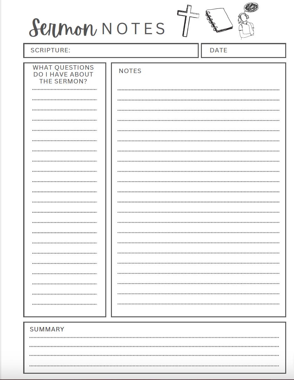 Bible Study and Sermon Notes Template - Inductive Bible Study - Etsy