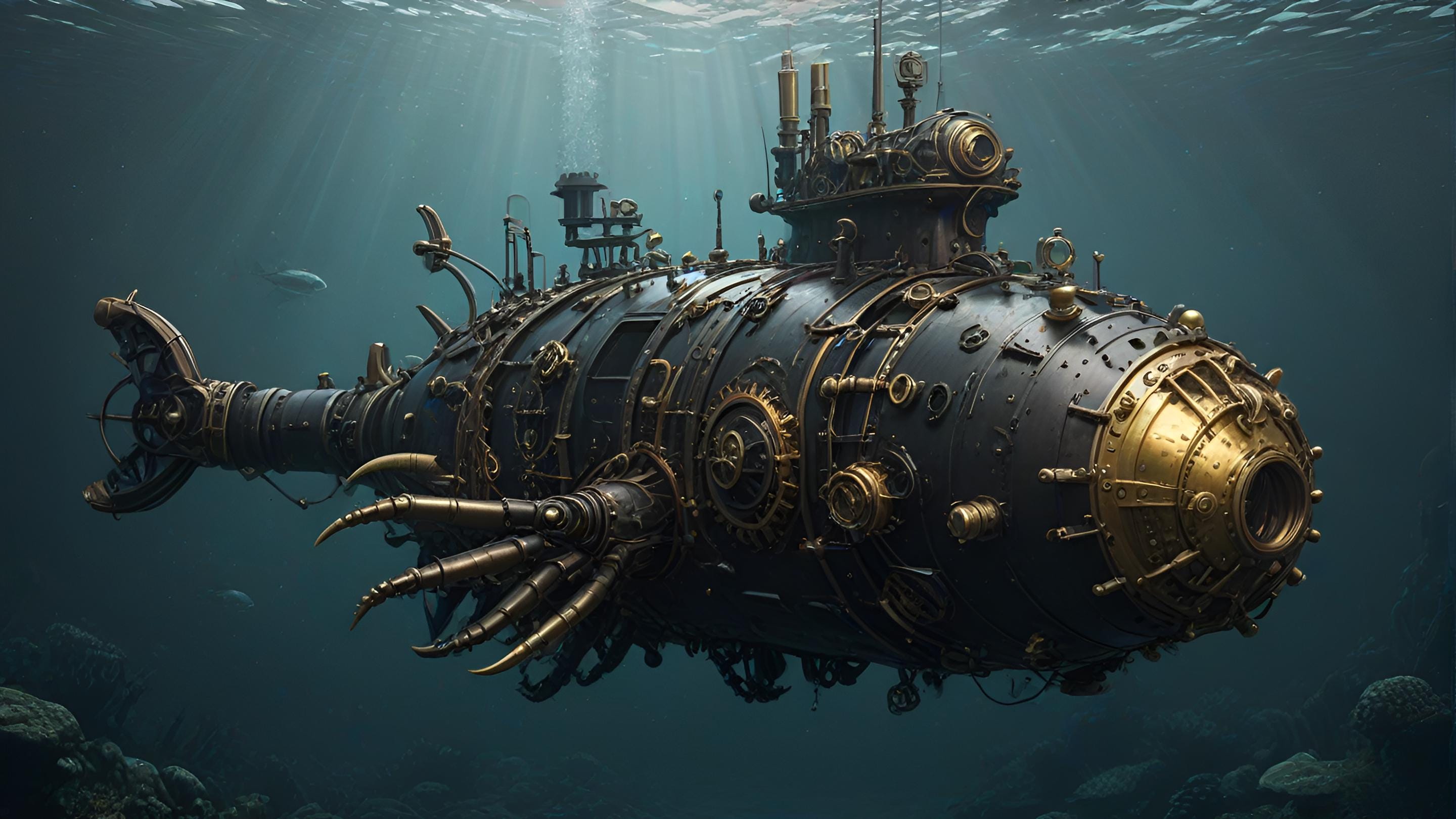 Steampunk Submarines II, Set of 5. Wallpaper, Digital Wallpaper ...