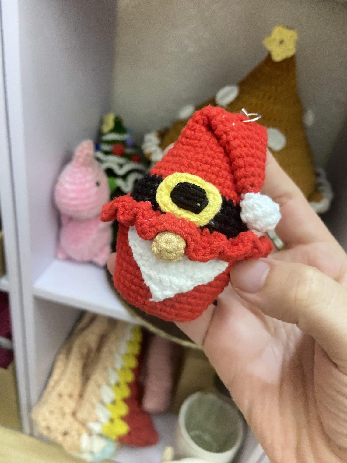 Handmade Crochet Santa Keychain: Festive Christmas Ornament - Etsy