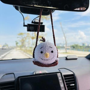 Crochet Christmas Car Ornament: Handmade Santa, Snowman, Penguin, Grin ...