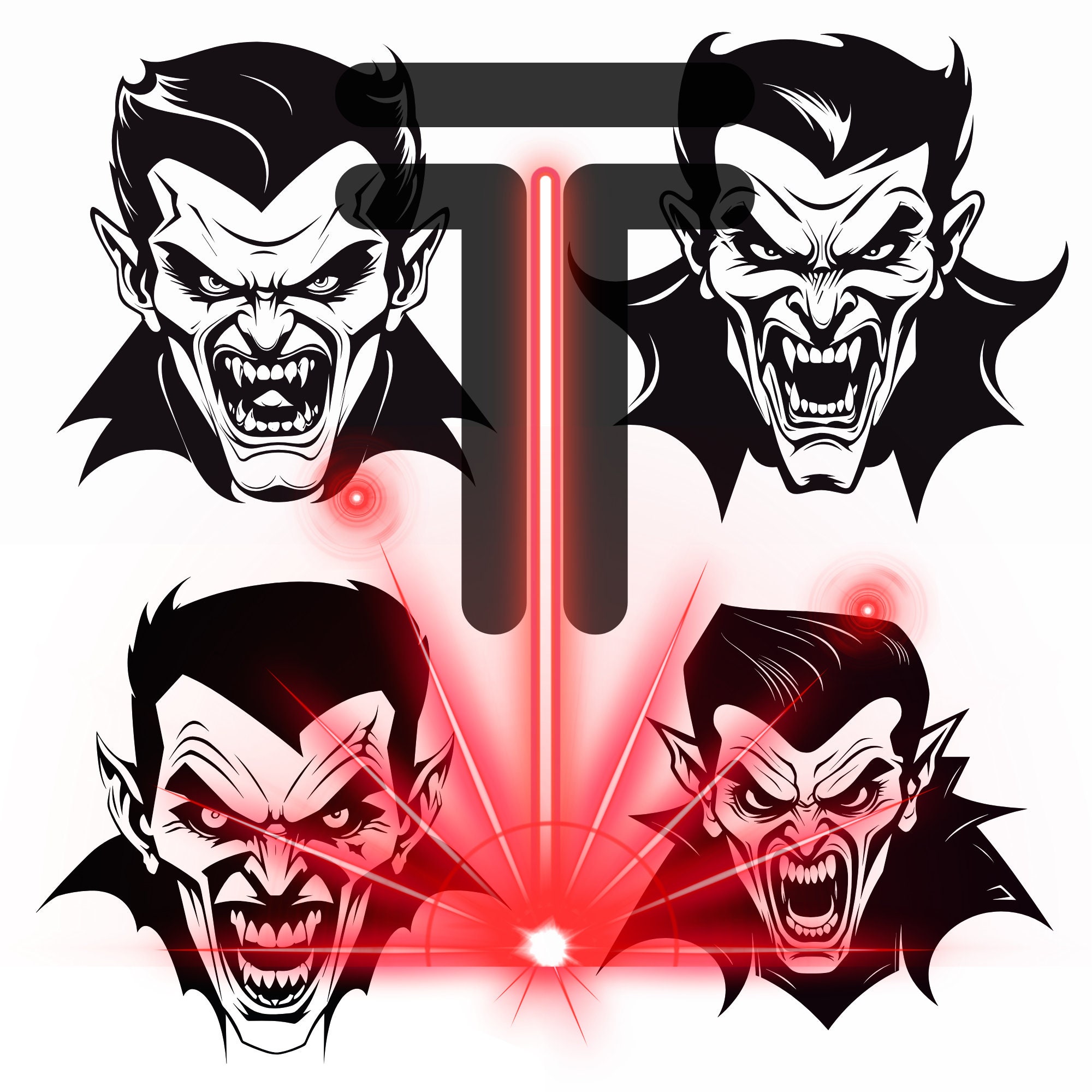 10 Black and White Vampire Designs Svg, Dxf, Eps, Png, Pdf Vampire ...