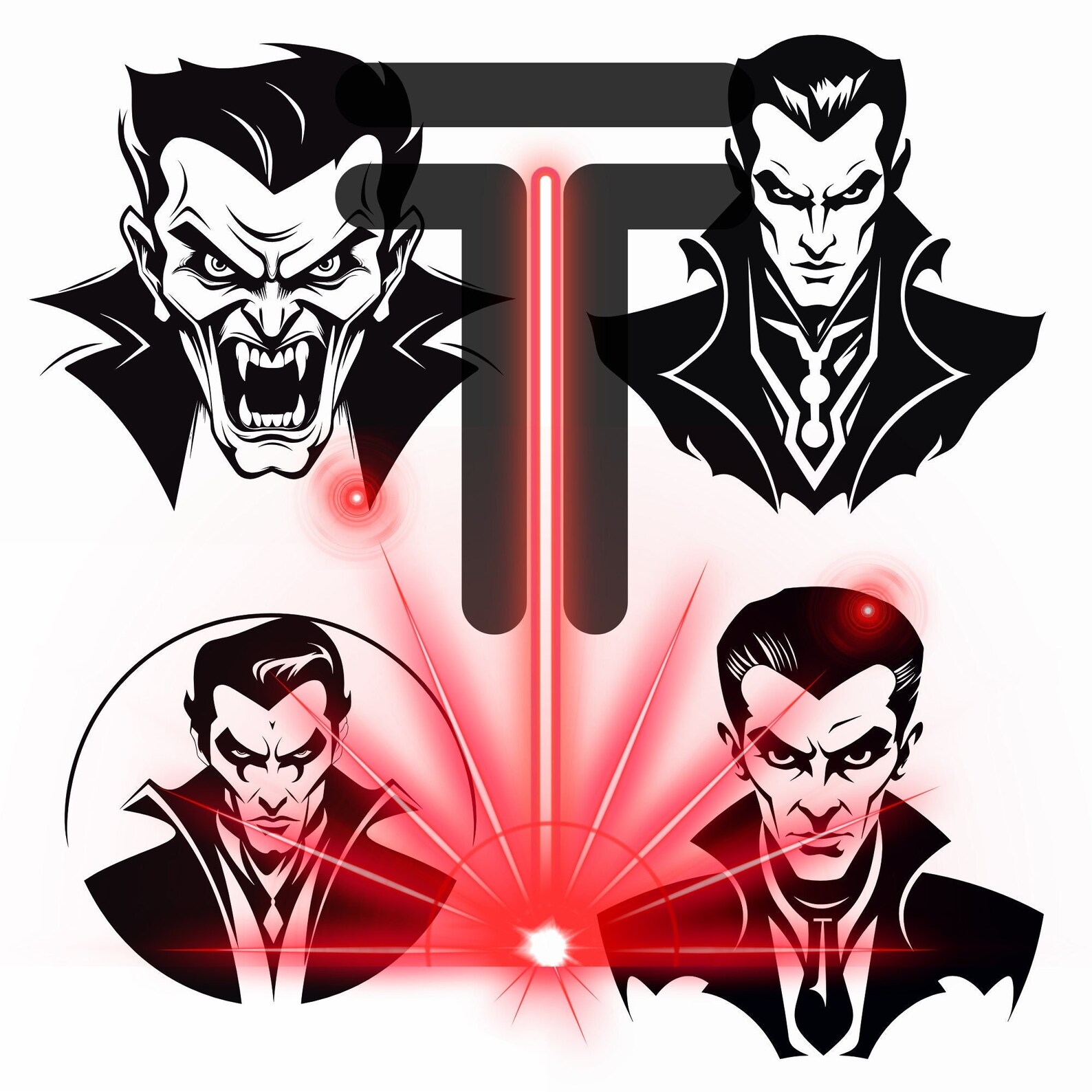 10 Black and White Vampire Designs | Svg, Dxf, Eps, Png, Pdf | Vampire ...