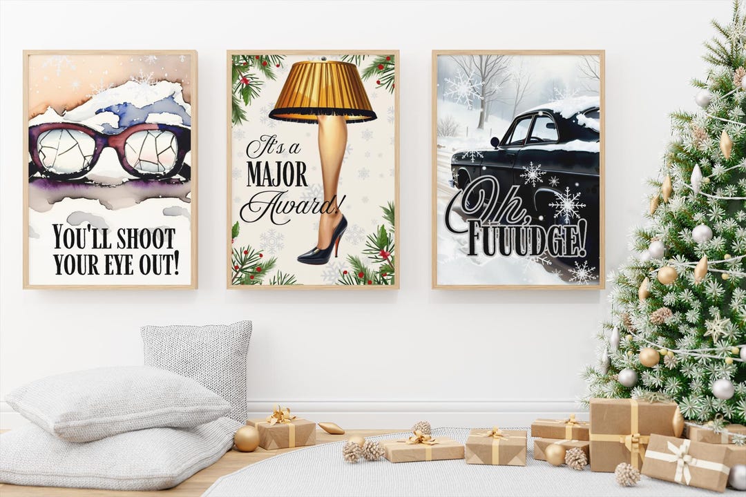 Set of 3 Christmas Movie Inspired Art Prints | Digital Download ...