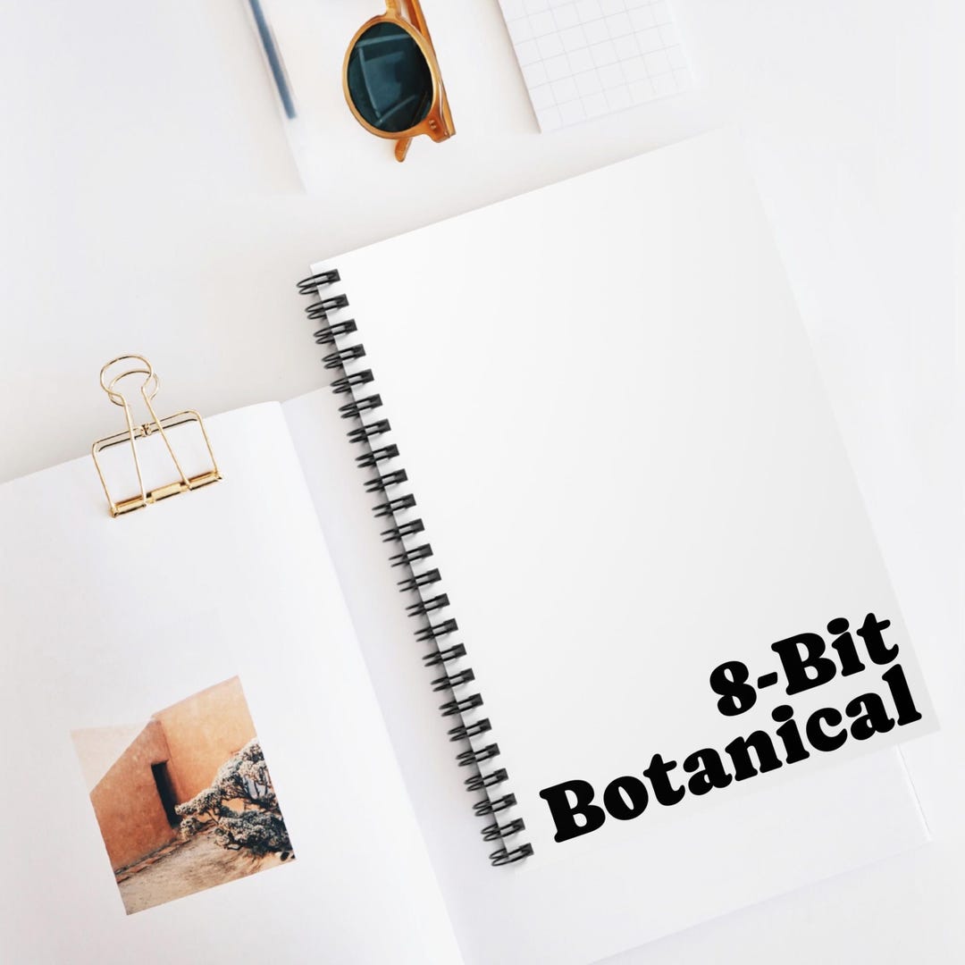 8-bit Botanical Spiral Notebook | Ruled Lined - Etsy