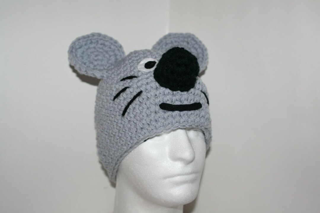 Adult Size Mouse Character Hat Crocheted Double Yarn - Etsy