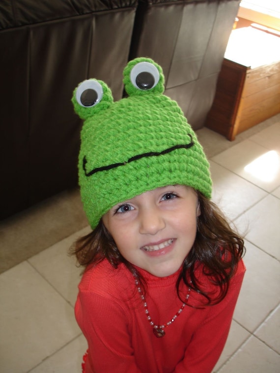 Handmade Green Frog Hat With Wiggle Eyes Made in the USA | Etsy