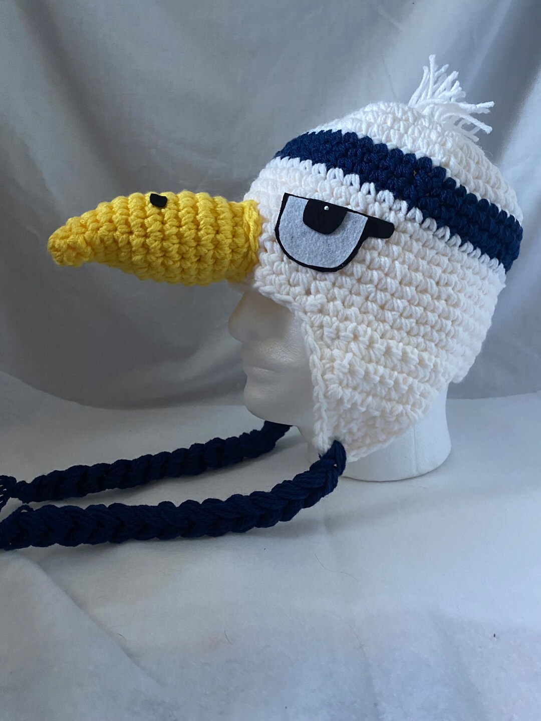 Eagle Hat With a Navy Blue Headband Fun Winter Made to Look Like a Bald ...