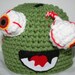 Green Zombie Hat - Handmade Crocheted Hat With Dangling Eye You Pick ...