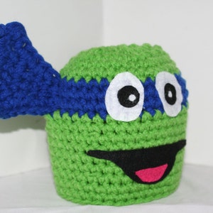 Blue Ninja Turtle Hat for Small Child Handmade Winter Character Hat ...