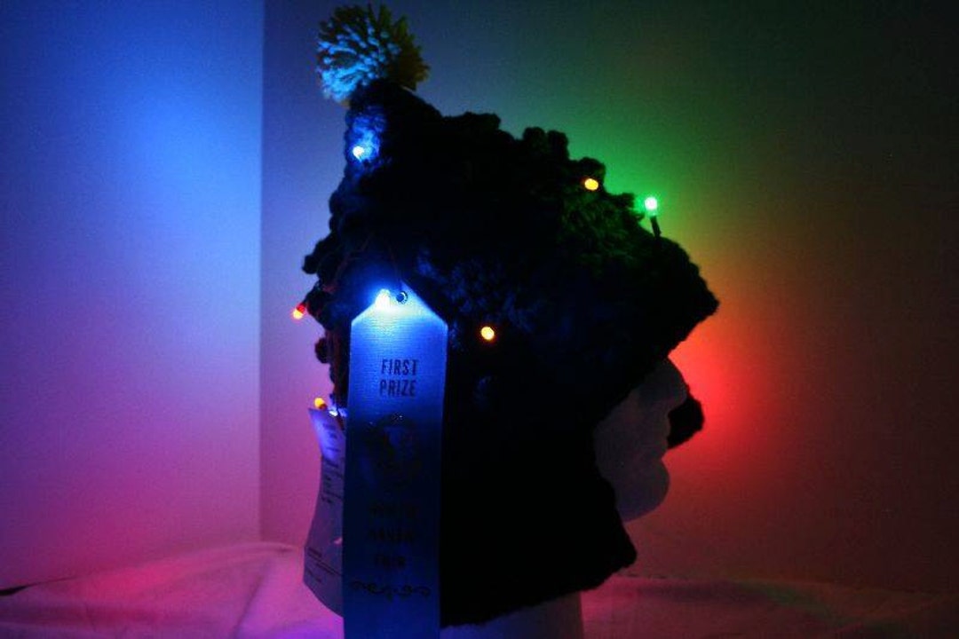 OOAK Light up Christmas Tree Hat. One of a Kind With Working Lights ...