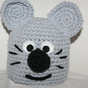 Adult Size Mouse Character Hat Crocheted Double Yarn - Etsy