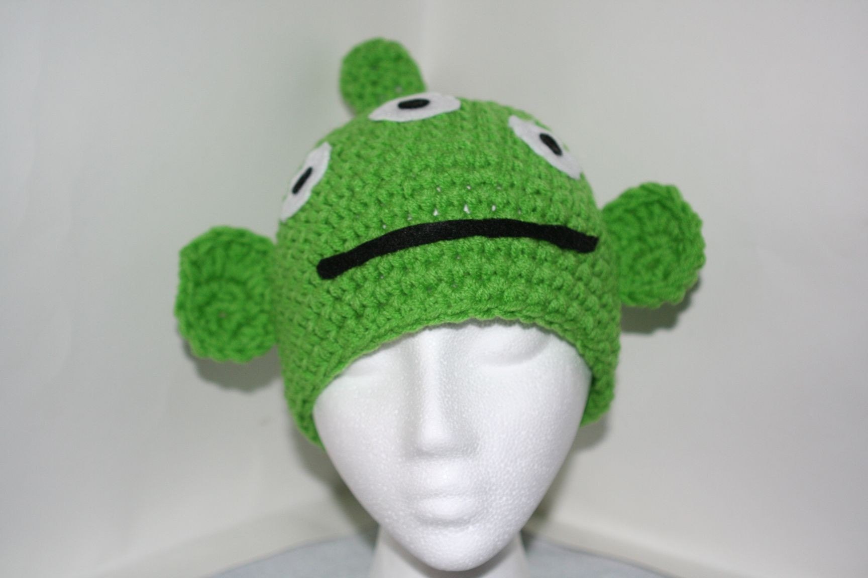 Adult Size 3 Eyed Alien Character Hat Lime Green Winter Hat - Etsy