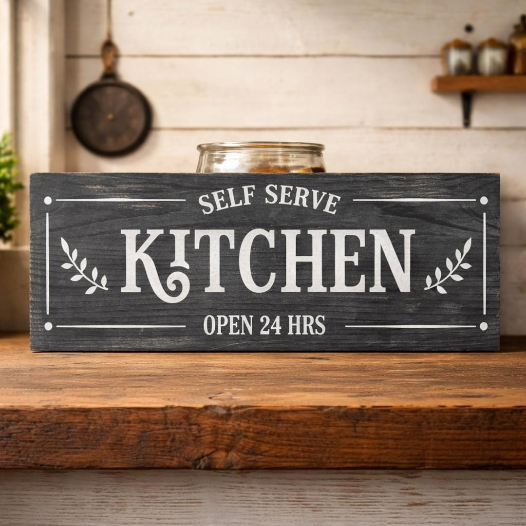 Kitchen Wall Sign Decor Rustic Theme Wood Wall Hanger - Etsy