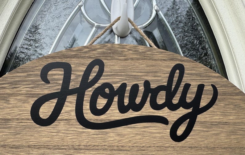 Wooden Door Sign, Howdy Home Decor, Entry Way Decoration, Highland Cow ...