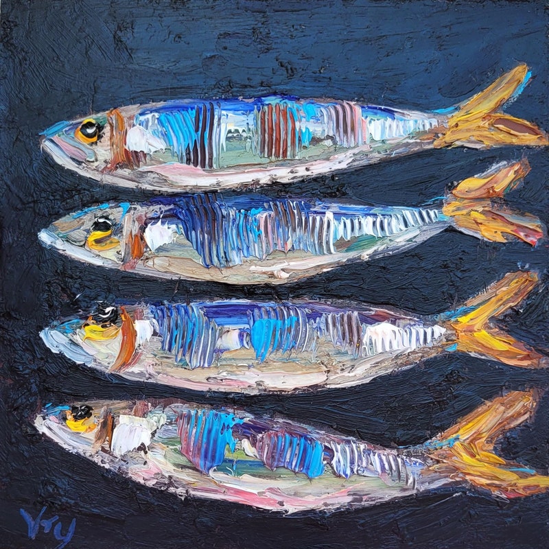 Fish Oil Painting - Etsy