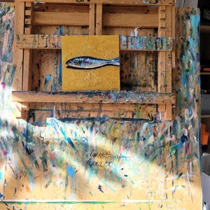Sardine Painting Fish Original Art Animal Impasto Oil Painting Food ...