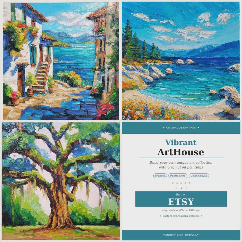Tuscany Italy Oil Painting Original Impasto Art Italian Landscape Wall ...