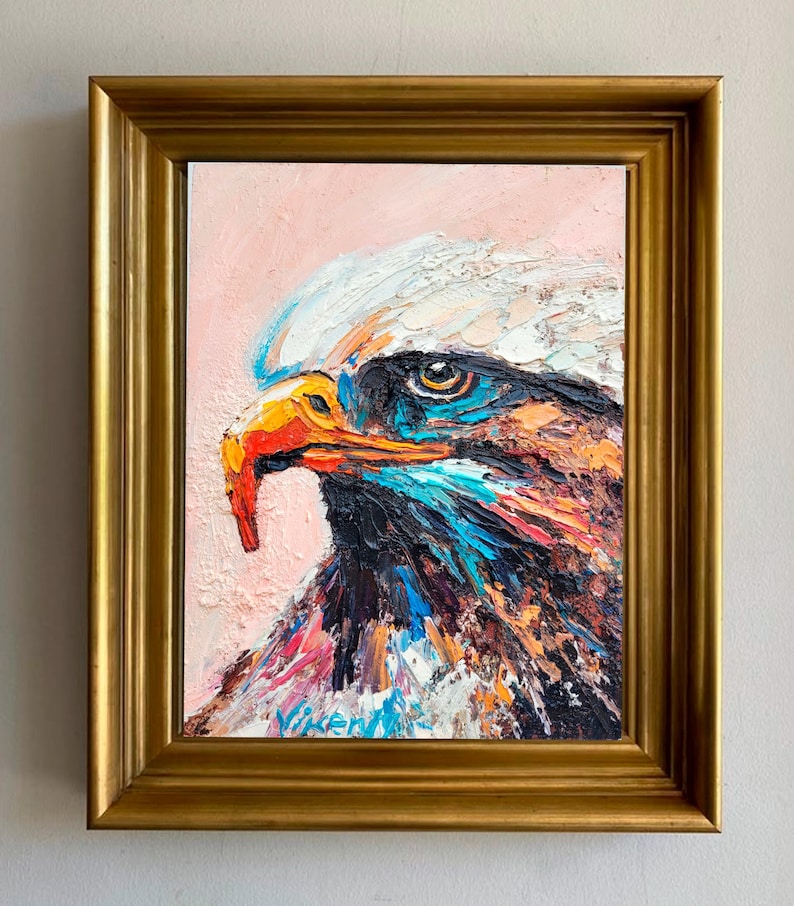 Bald Eagle Oil Painting Original Art American Symbol 6x8 Animals ...