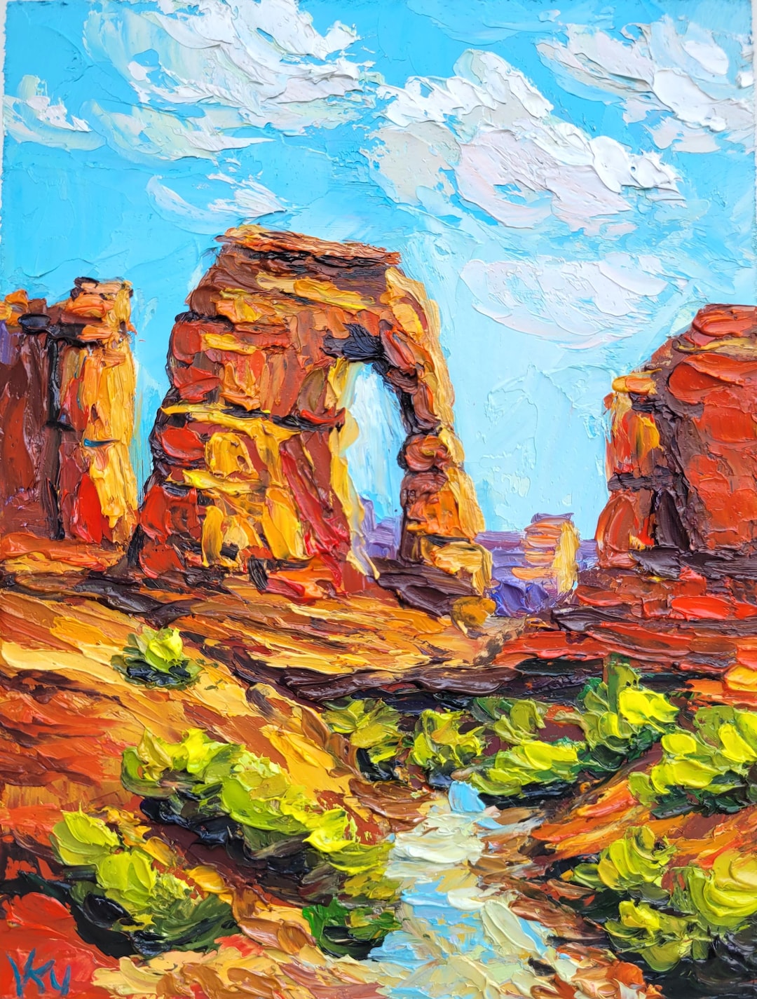 Arizona Painting Desert Landscape Original Art Impasto Oil Painting 6x8 ...