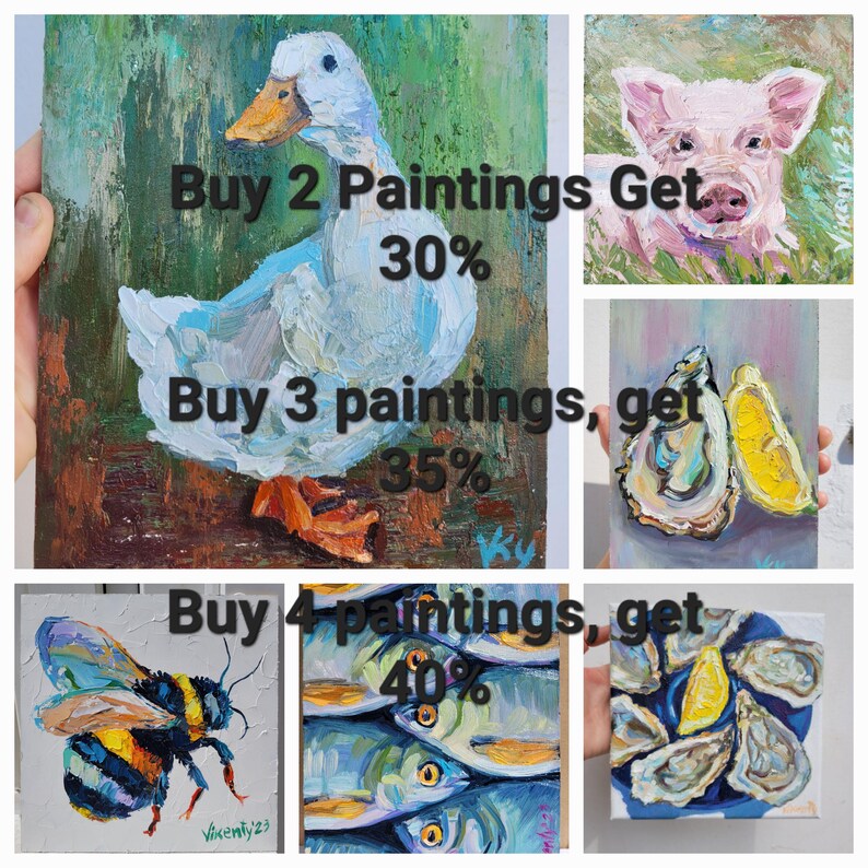 Elephant Oil Painting African Animals Original Art Impasto Artwork ...