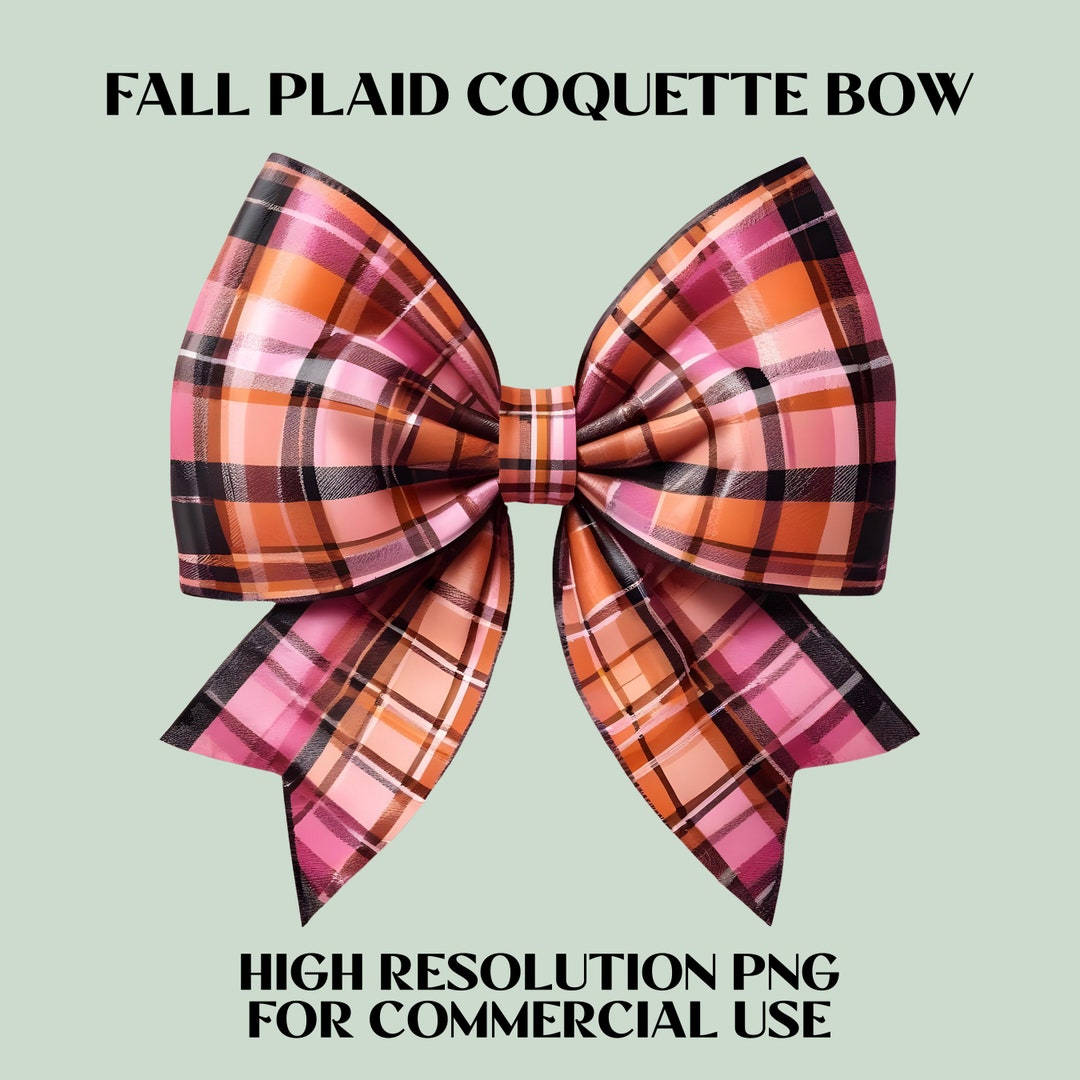 Fall Plaid Coquette Bow Png, Fall Coquette Png, Fall Bow Design ...