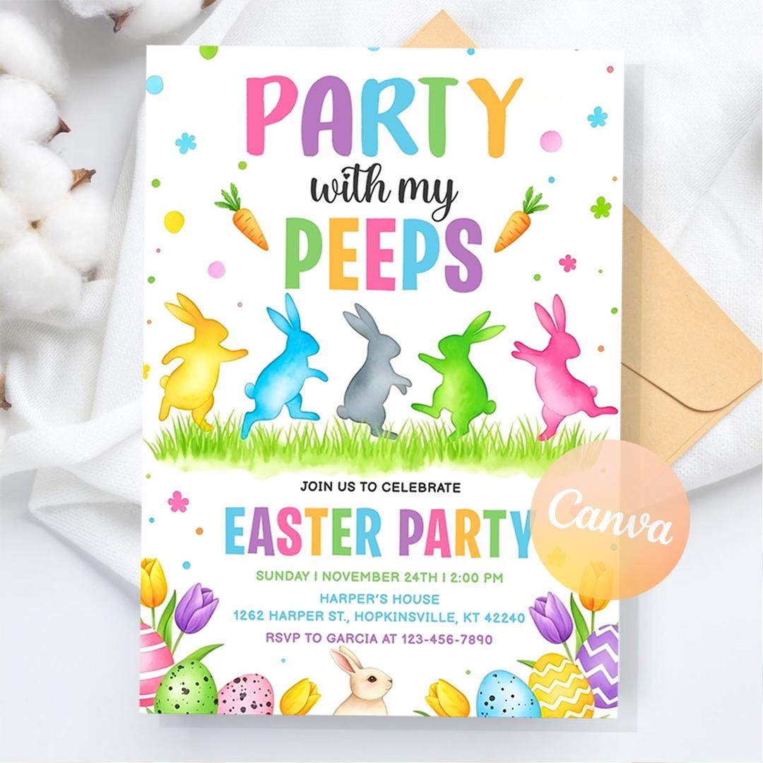 Easter Egg Hunt Invitation, Easter Bunny Invitation, Easter Party ...