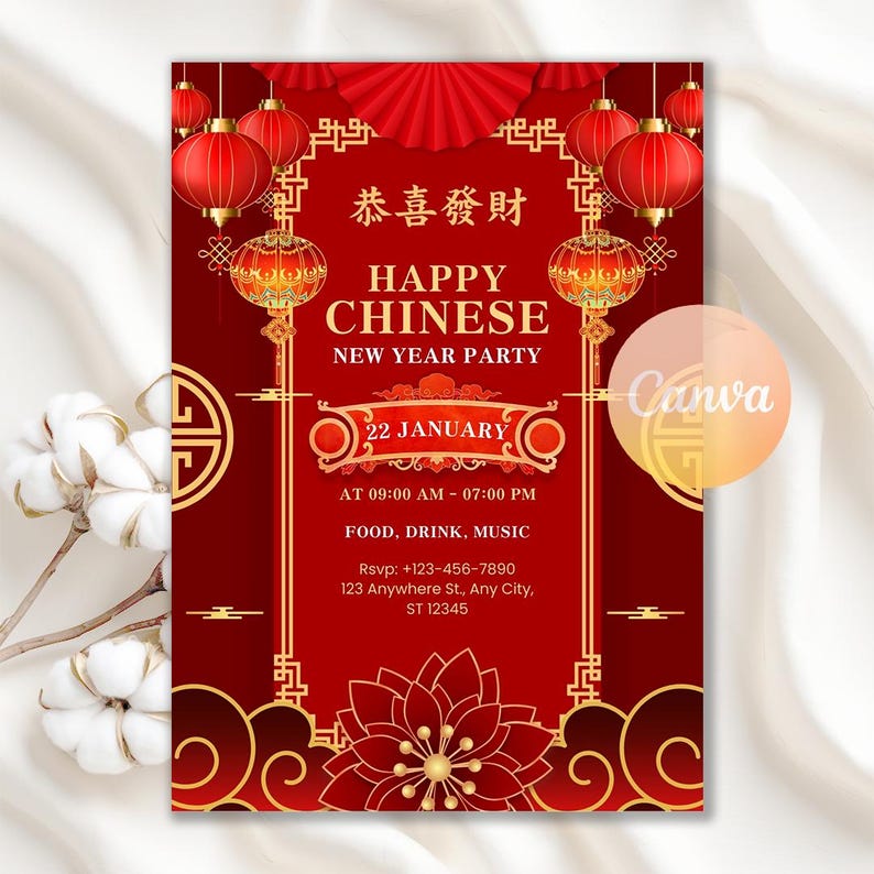 Chinese New Year Invitation, 2026 Year of the Horse Lunar New Year ...