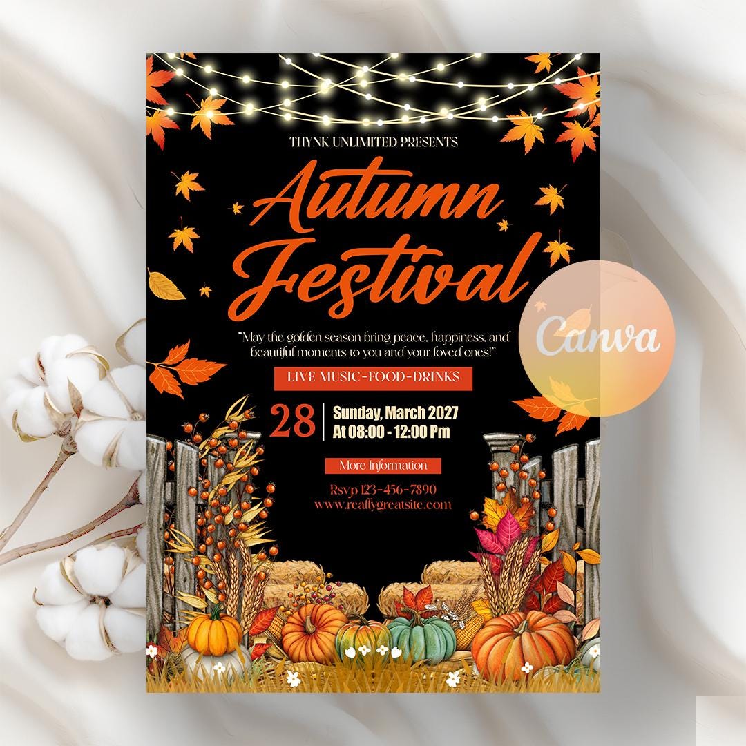 All Things Fall Invitation, Fall Harvest Party Invite, Neighborhood ...