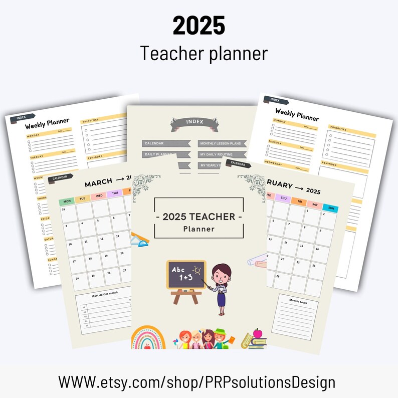 2025 Teacher Planner Printable | Lesson Plan Organizer | Weekly ...