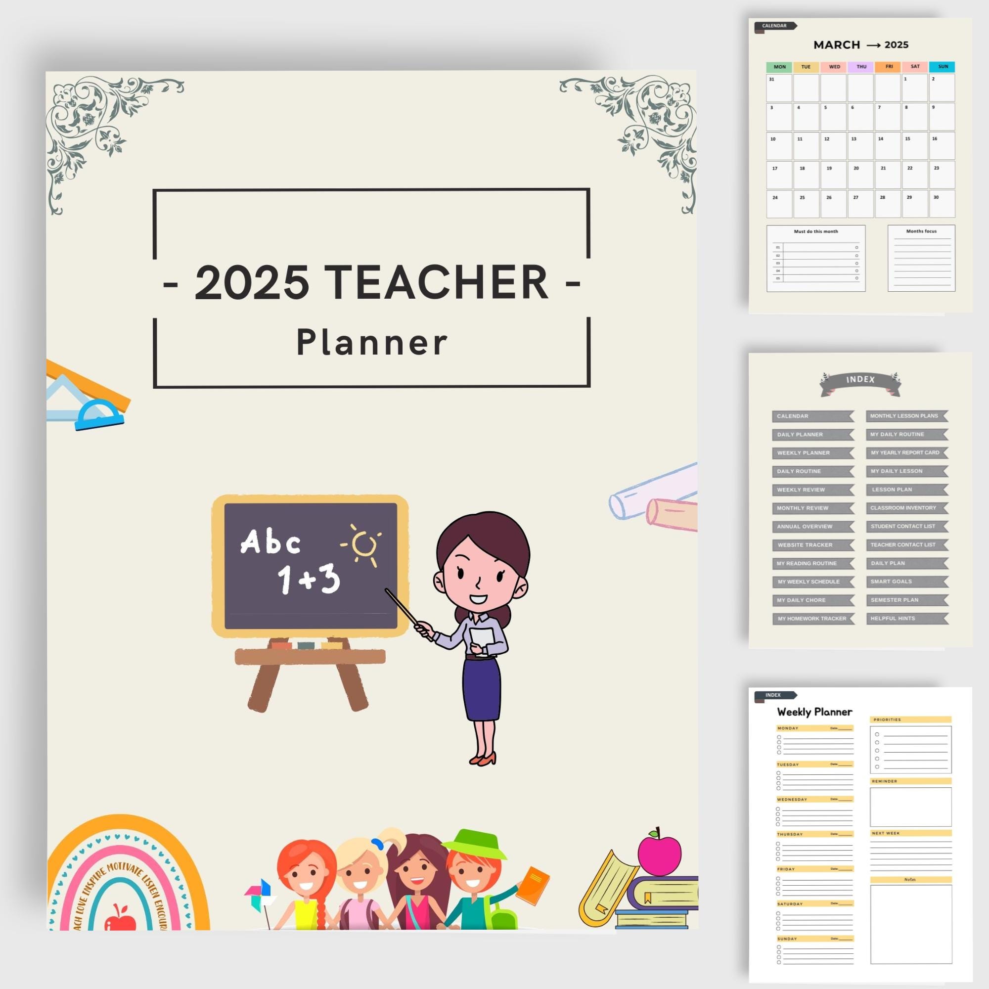 2025 Teacher Planner Printable | Lesson Plan Organizer | Weekly ...