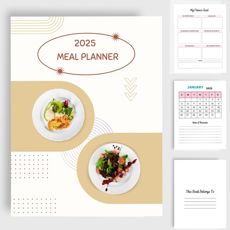 2025 Meal Planner | Digital Weekly | Monthly Food Organizer | Meal Prep ...