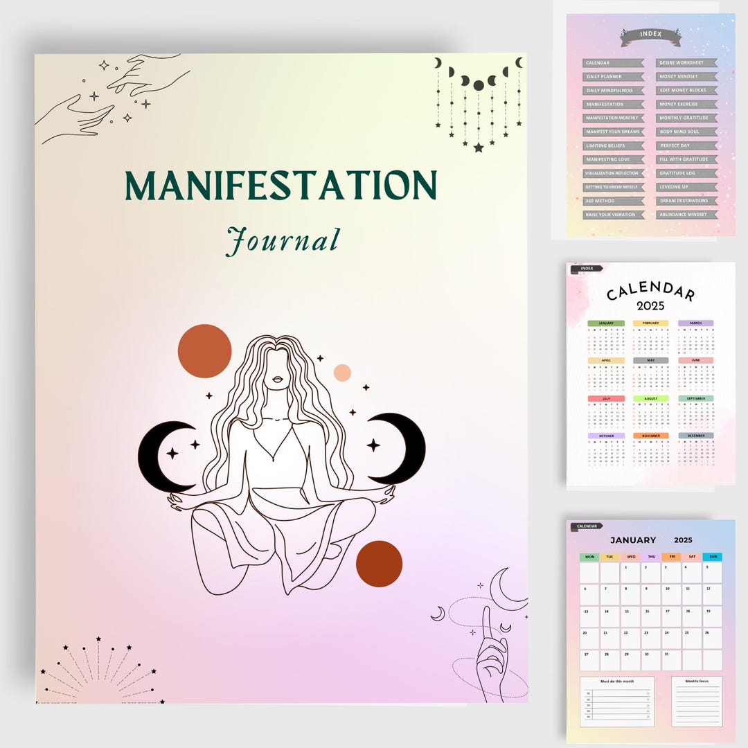 2025 Manifestation Journal | Guided Self-discovery | Goal-setting ...