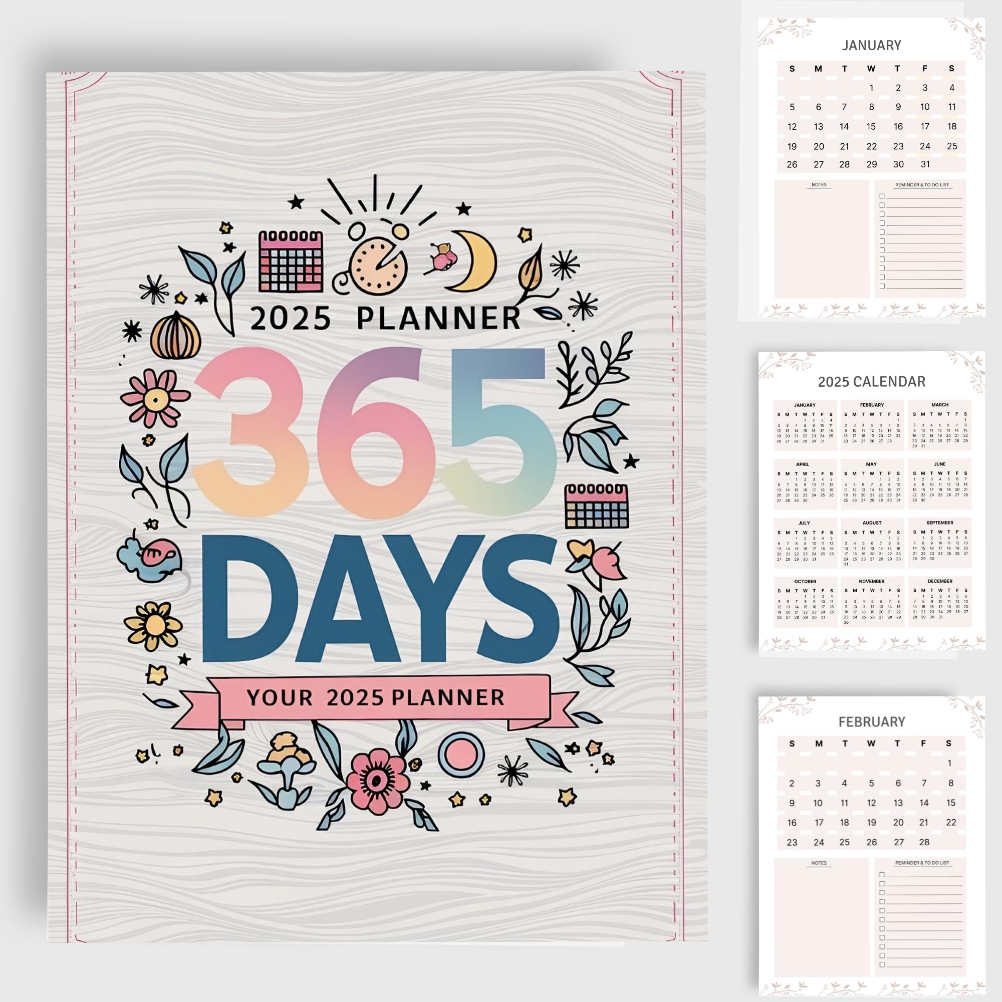 2025 Planner 365 Days | Daily, Weekly, Monthly Organizer | Digital ...