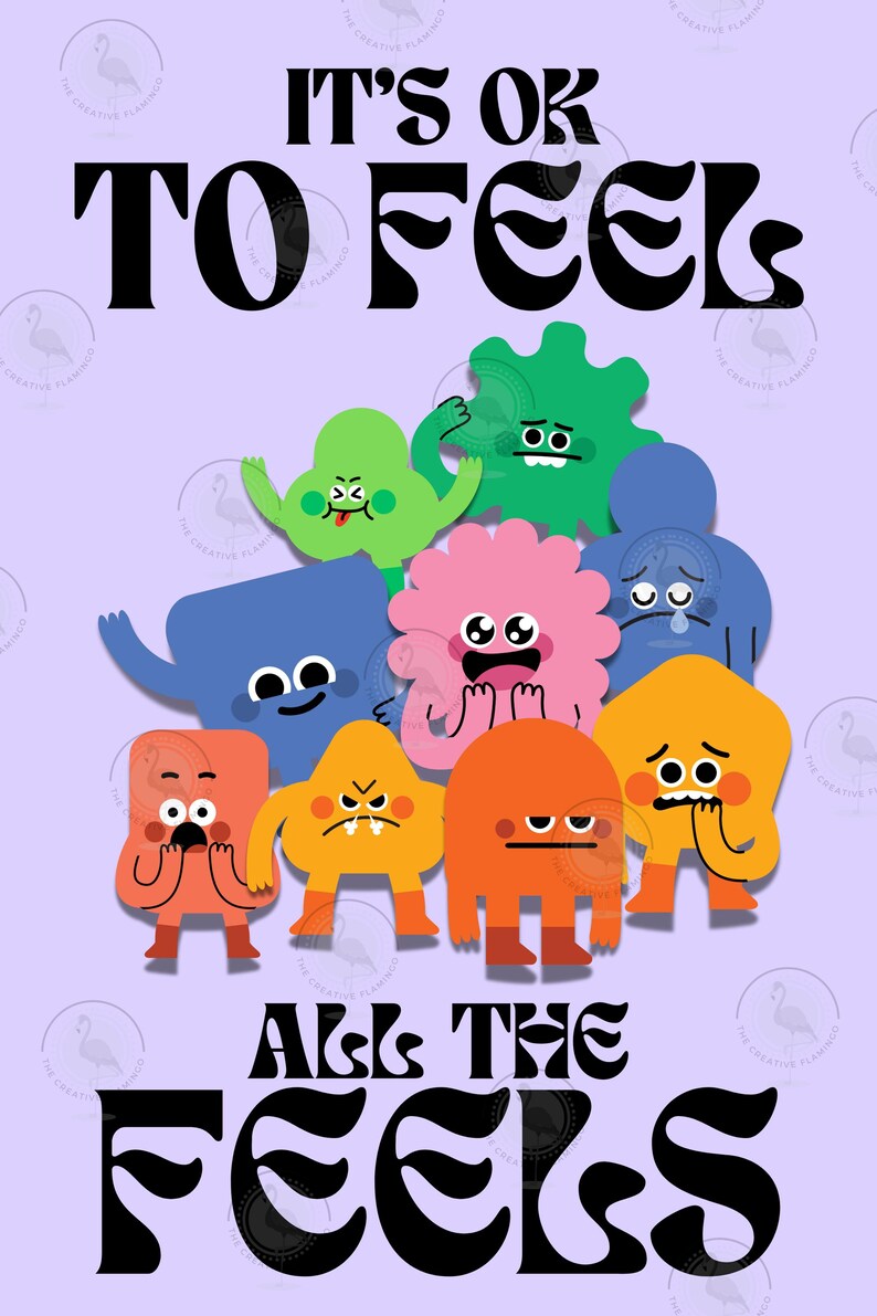 It's Okay to Feel All the Feels Printable Mental Health Poster ...