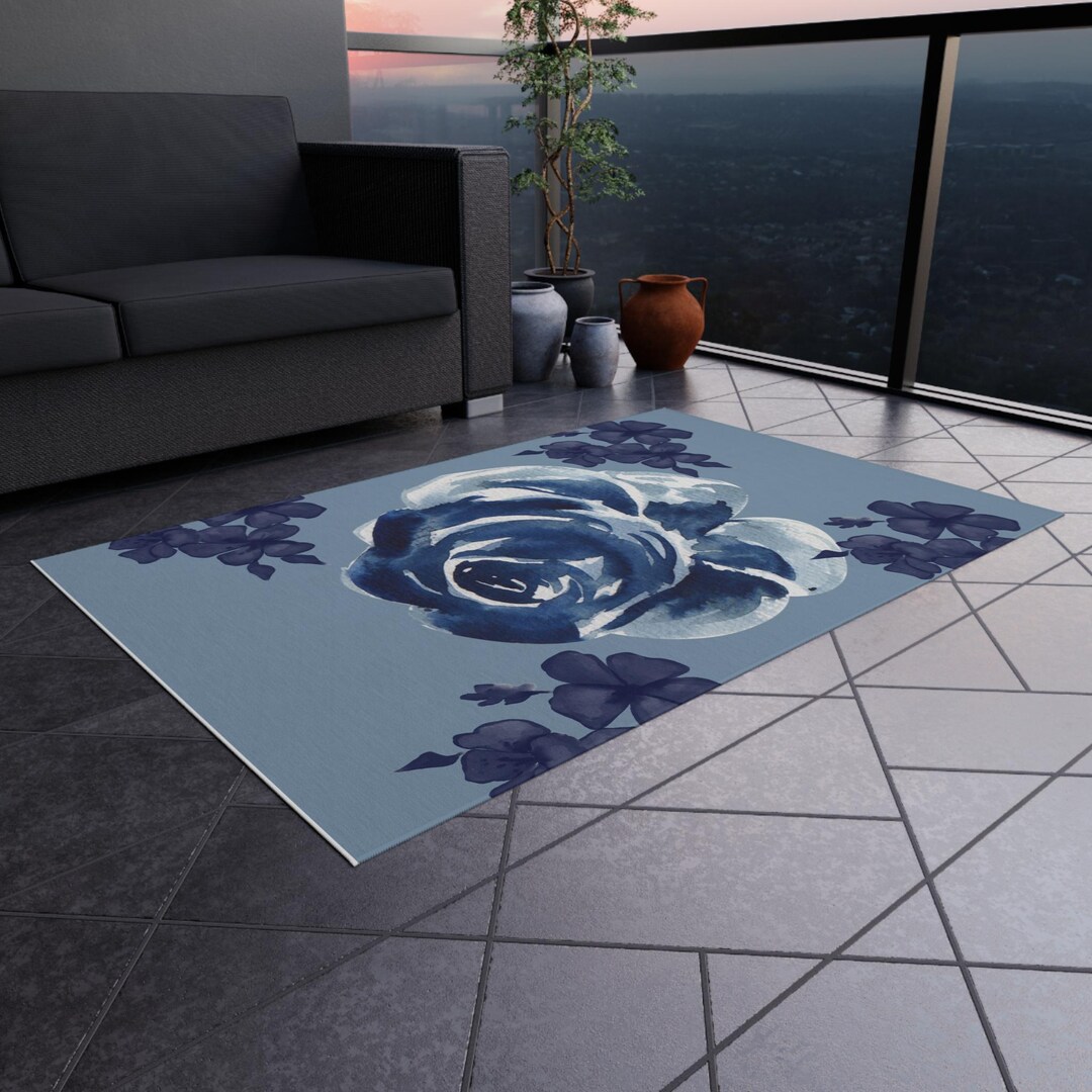 Floral Outdoor Rug for Porch and Patio Decor, Ideal for Garden ...