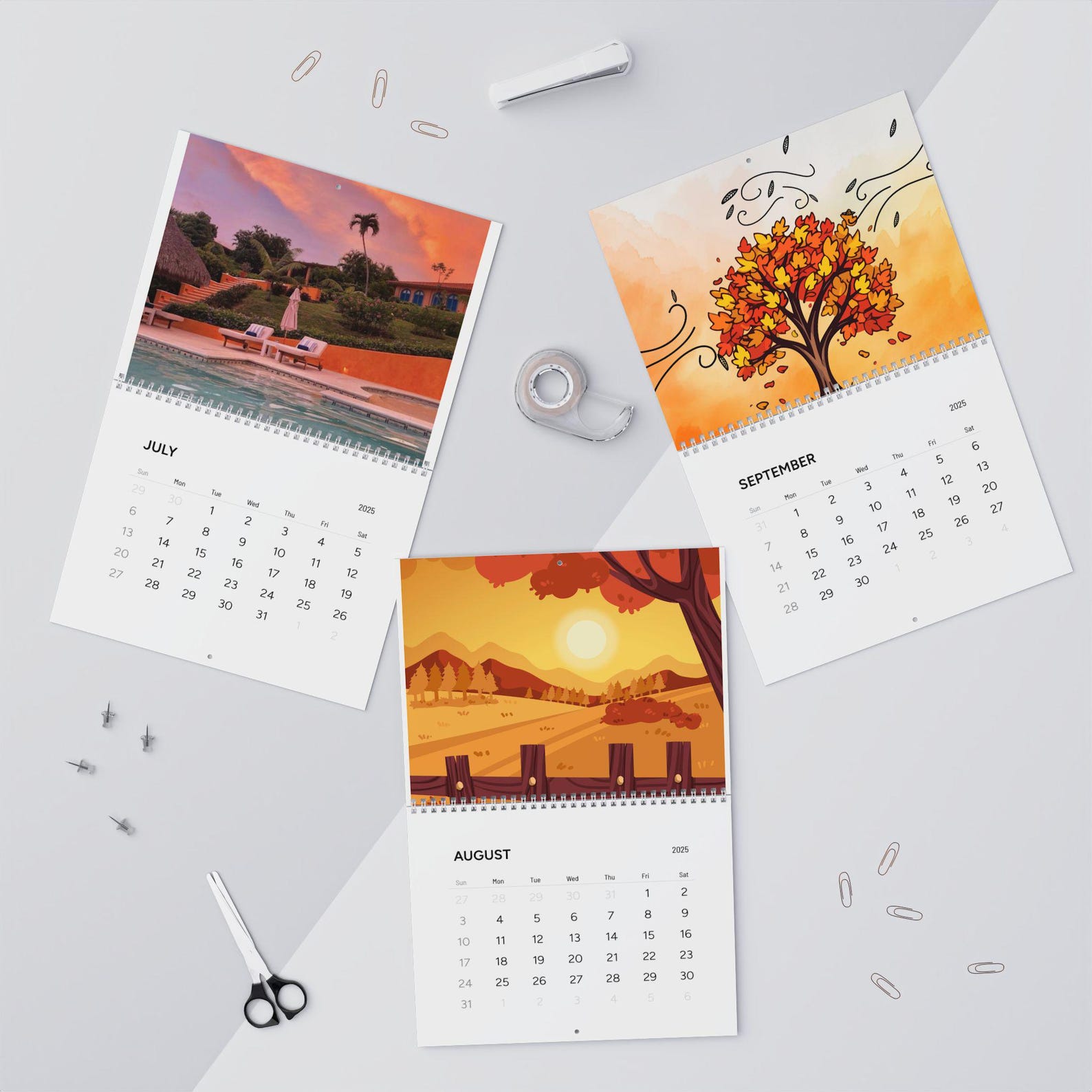 2025 Scenic Wall Calendar, Beautiful Nature Artwork, Organize Life ...