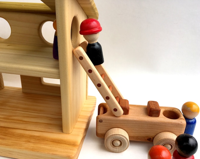 Handmade Wooden Fire Truck Toy - Etsy
