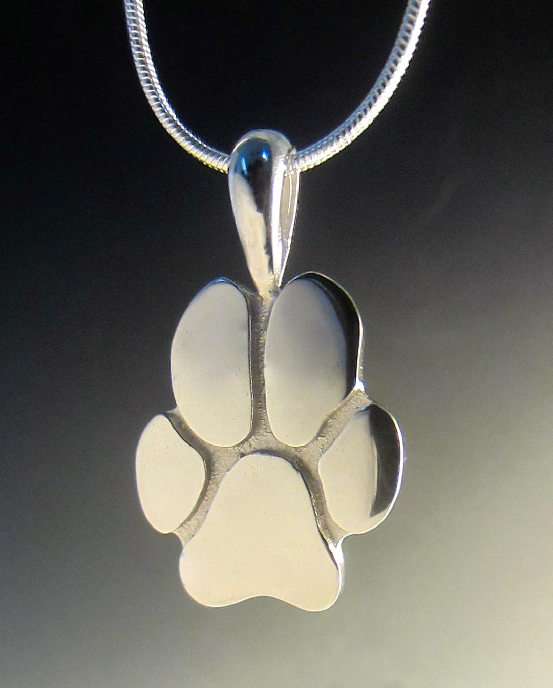 Engravable Large Ruby Paw Print Necklace - Etsy