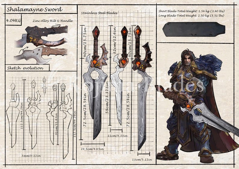 Shalamayne Life-size Full Metal Replica, Kingsmourne, Mourneblade, WOW ...