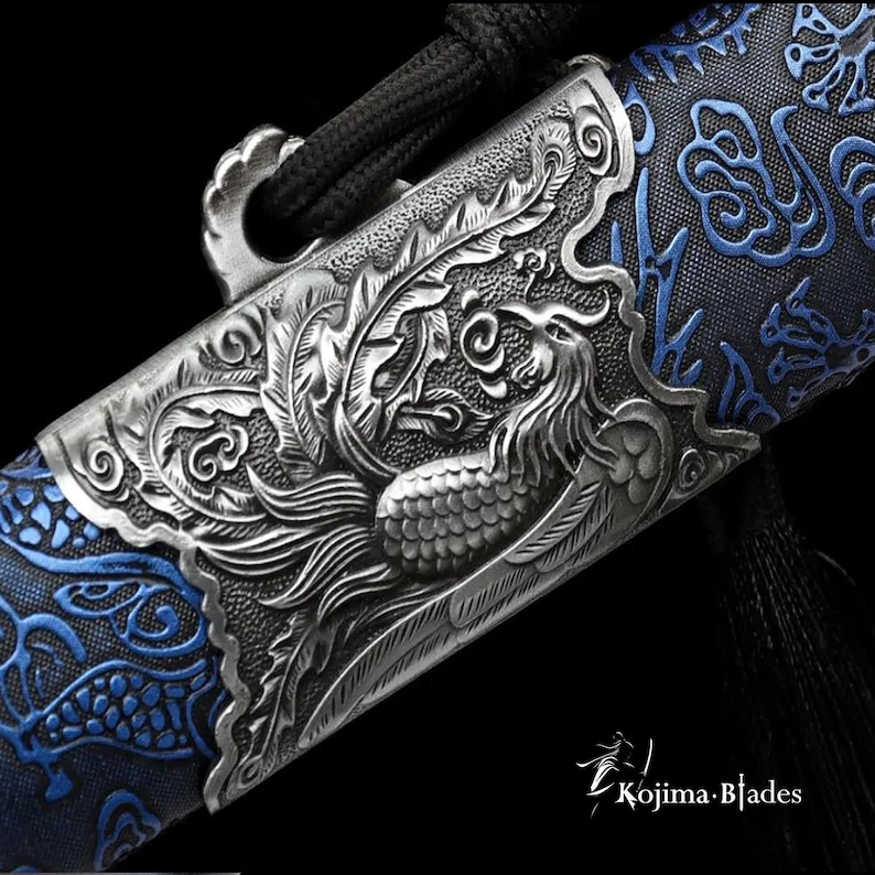 Feng Qiu Huang、手作りの剣、絶妙な東洋の職人技、コレクションやディスプレイに最適、彼/ボーイフレンド/夫への理想的な贈り物 ...