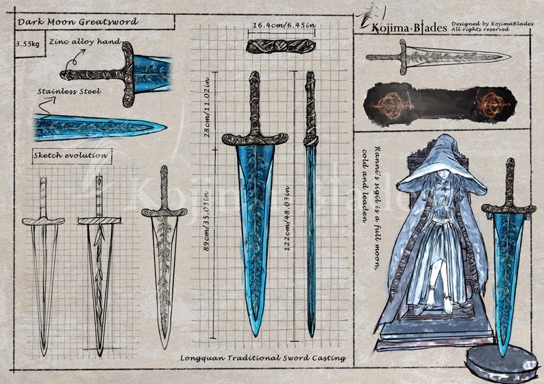 Dark Moon Greatsword Metal Prop | Moonlight Greatsword Replica | Elden ...