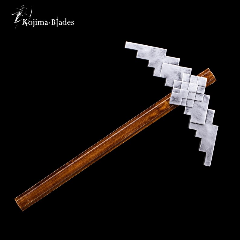 Minecraft Movie Pickaxe Life-size Replica, Wood and PVC, Minecraft ...