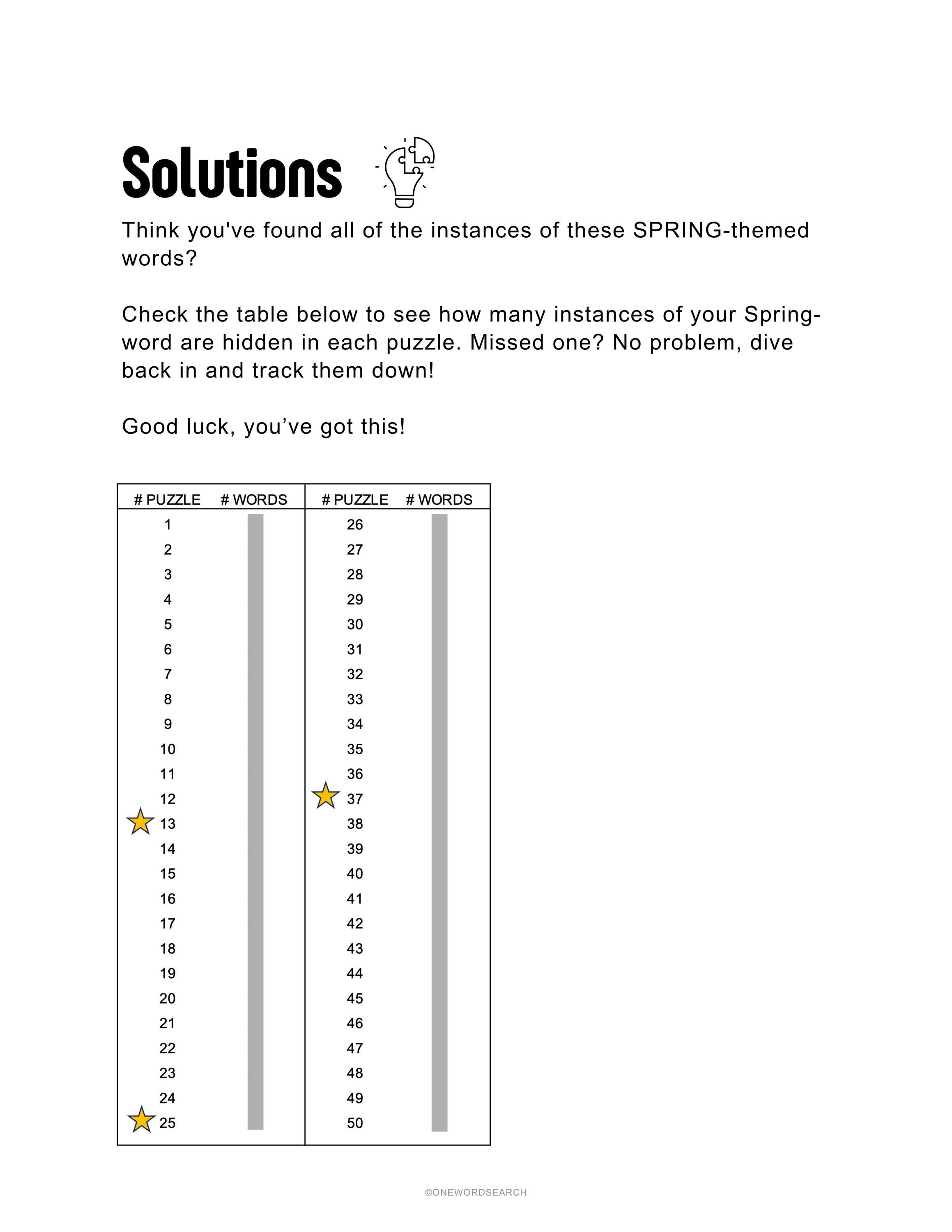 One-word Search Puzzle Book: SPRING *mix* Edition | 50 Puzzles ...