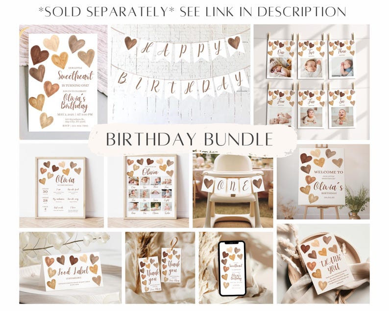 Set of 15 Digital Cupcake Topper Templates | Boho Neutral Watercolor ...