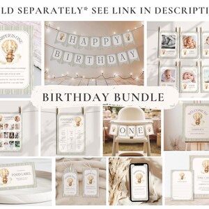 Watercolor Bear Birthday Welcome Sign Template (digital Download) - Etsy