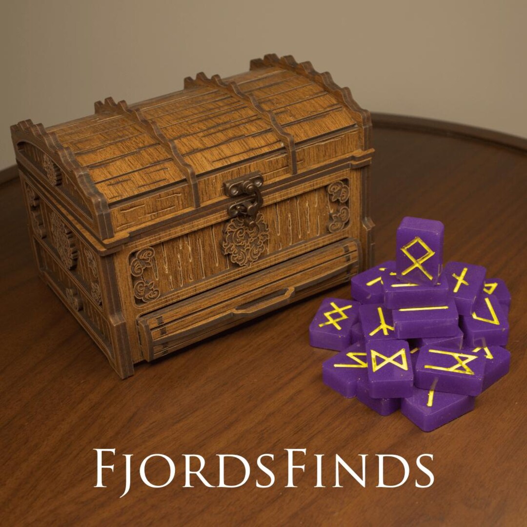 Elder Futhark Pagan Rune Set With Handmade Treasure Chest Norse ...