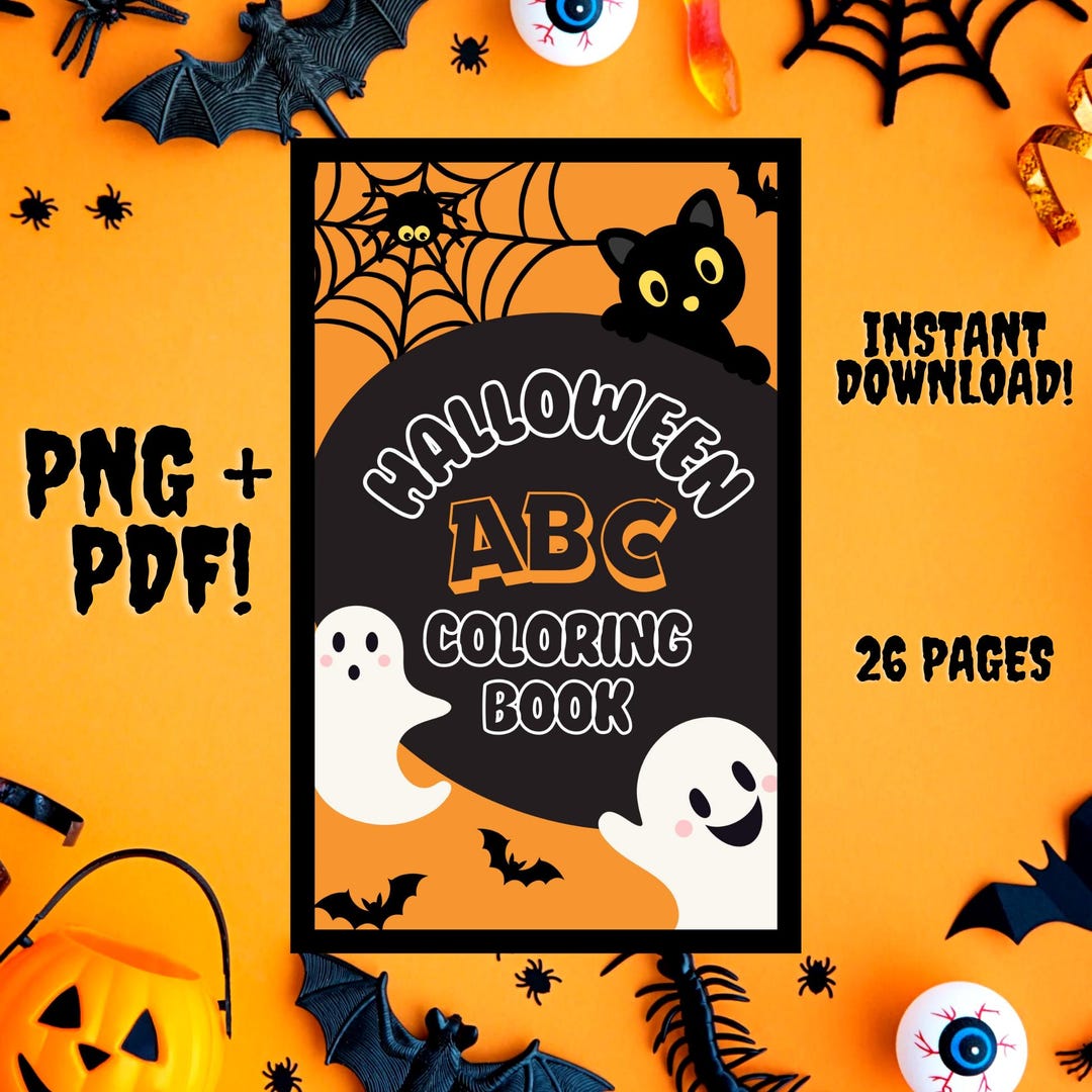 Halloween ABC Coloring Book - Etsy