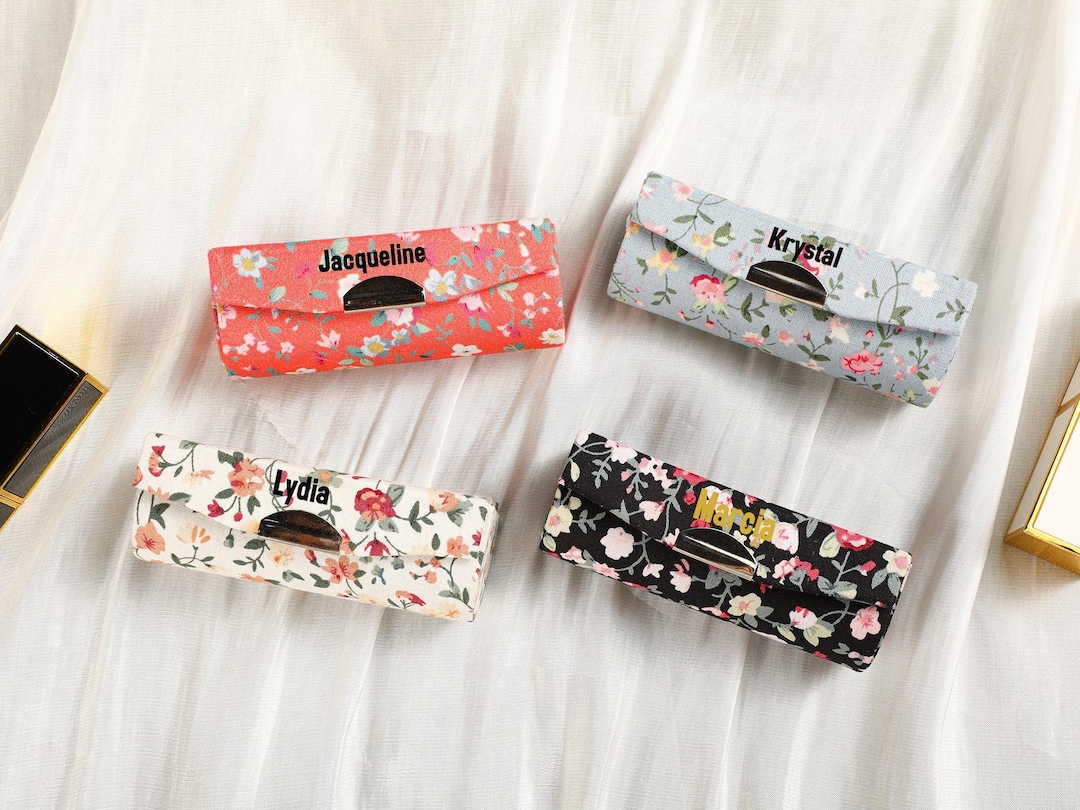 Floral Lipstick Case, Lipstick Organizer, Lipstick Holder With Name ...