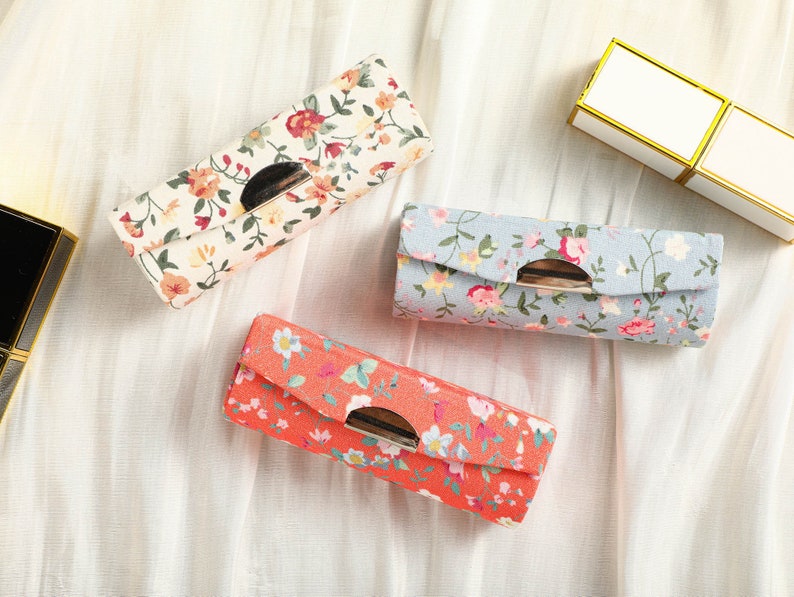 Floral Lipstick Case, Lipstick Organizer, Lipstick Holder With Name ...