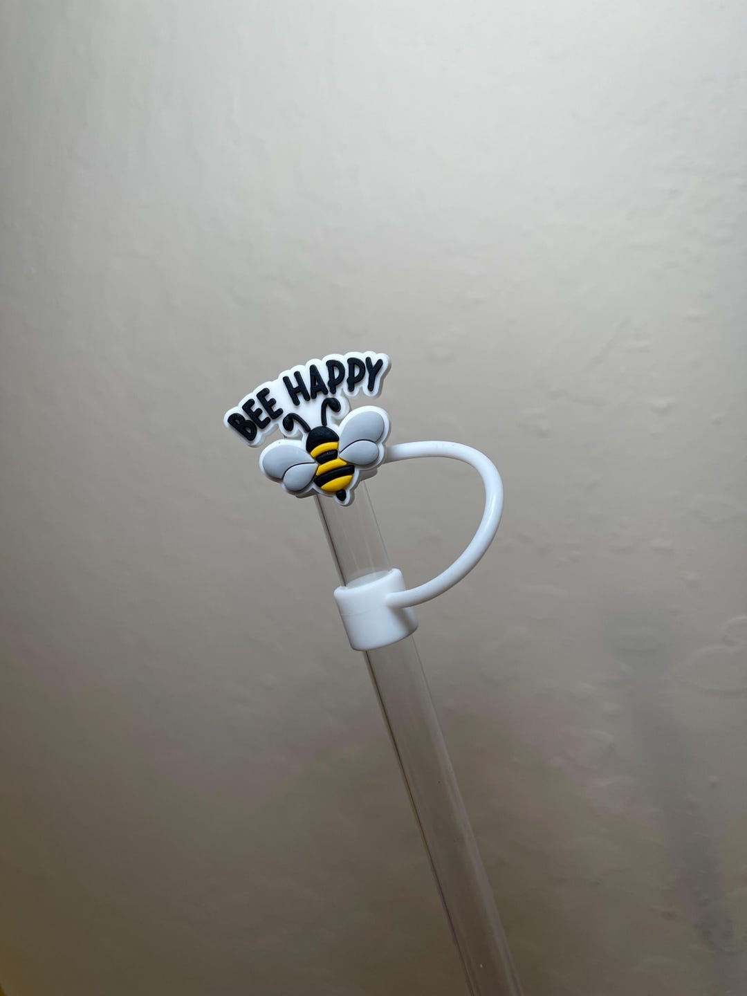 Bee Happy PVC Straw Topper Straw Cover Straw Buddy Tumbler Accessory - Etsy